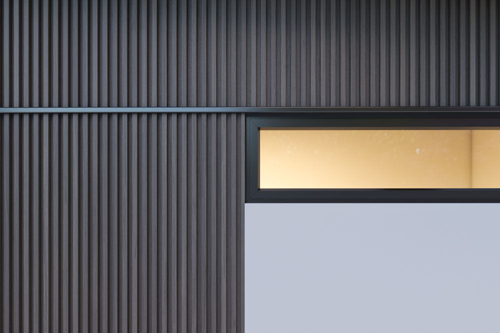 Wide 4-Strip Gray Composite Siding Panels - 1.5" Slats for Exterior Wa ...