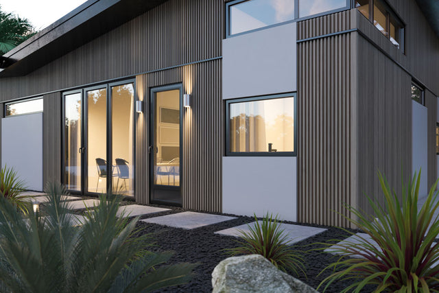 Narrow 5-Strip Pale Oak Composite Siding Panels - 1" Slats for Exterio ...