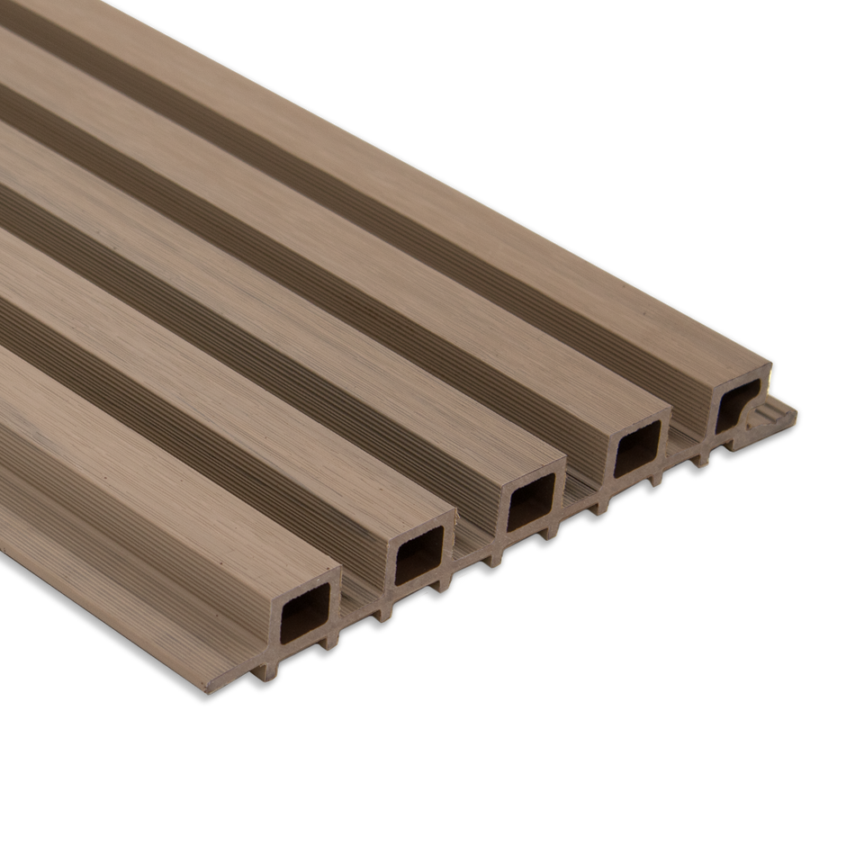 Narrow 5-Strip Maple Composite Siding Panels - 1" Slats for Exterior W ...