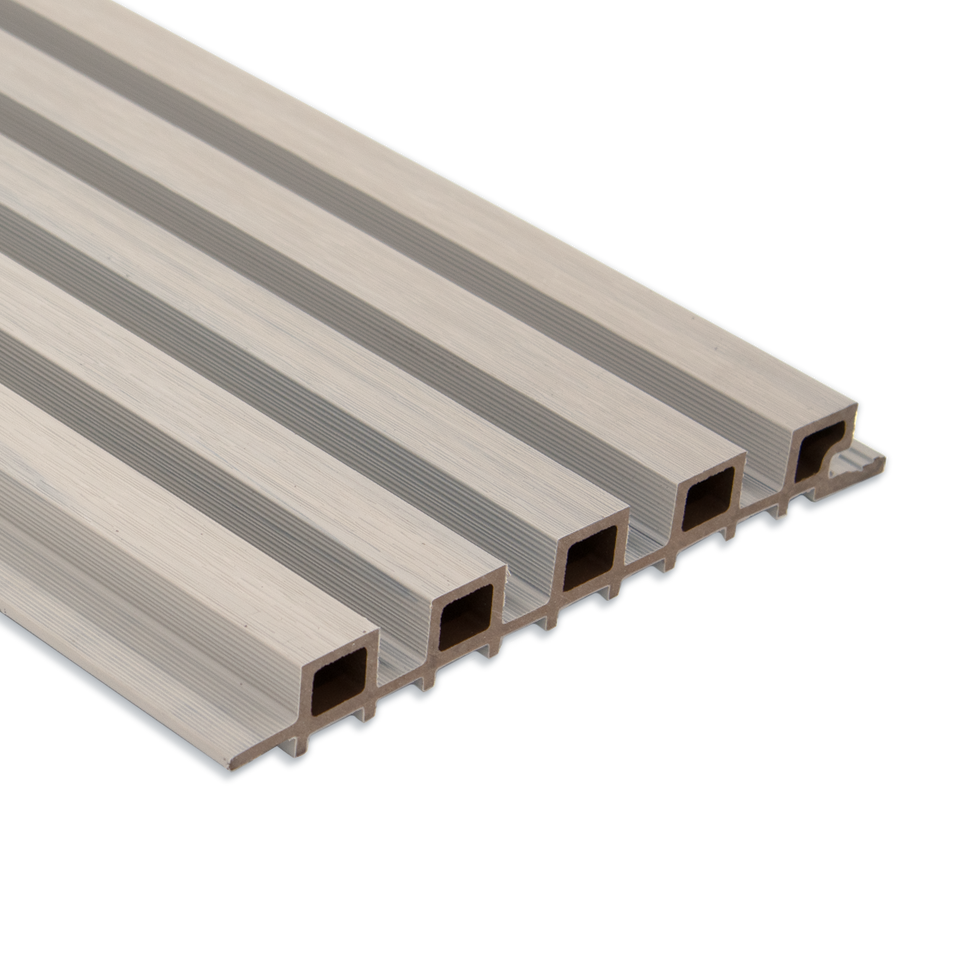 Narrow 5-Strip Pale Oak Composite Siding Panels - 1" Slats for Exterio ...