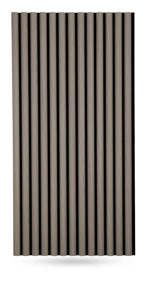 Half-Round Wood Column Acoustic Sound Panel for Walls - Gray Oak ...