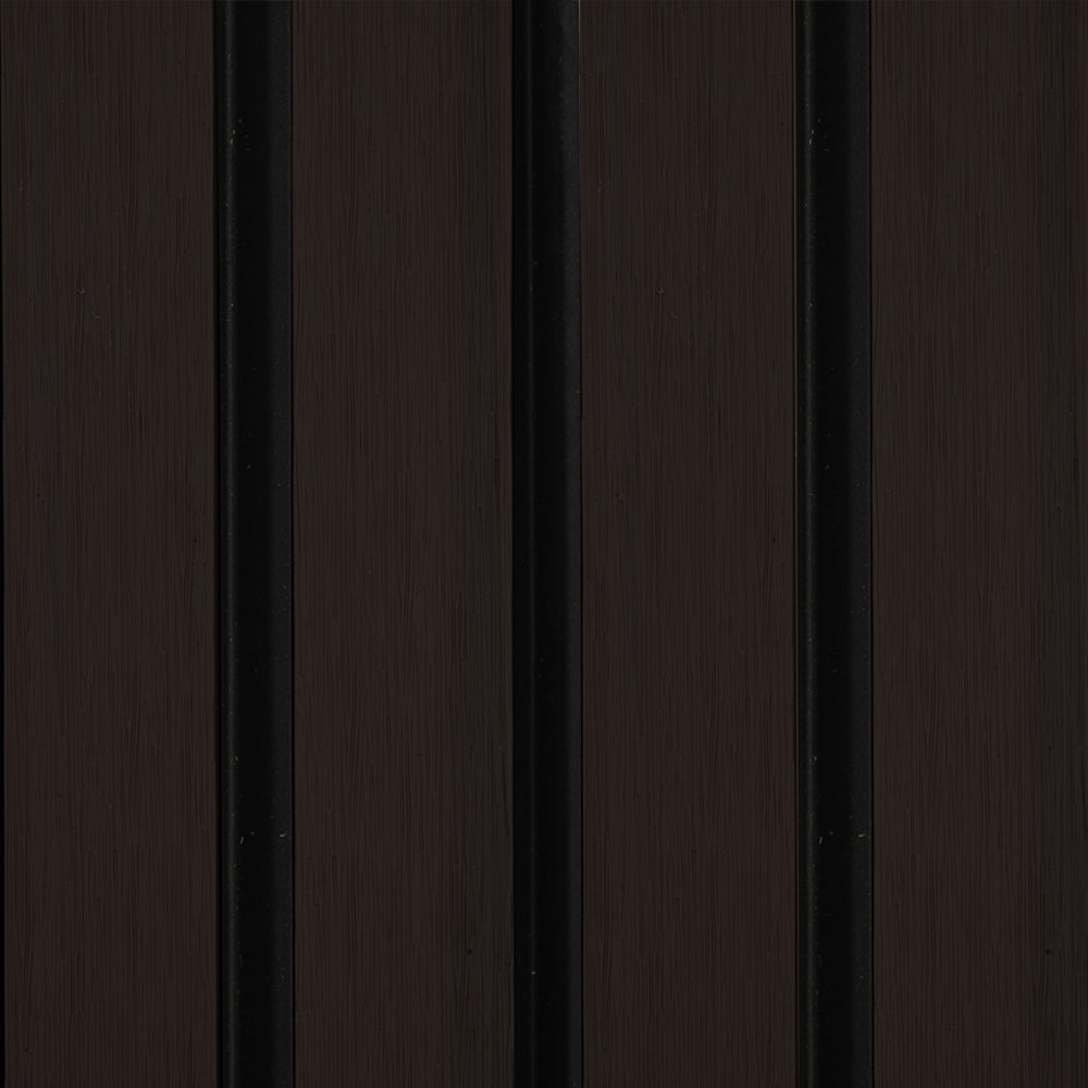 Wide 4-Strip Dark Chocolate Brown with Black Gap Composite Siding Pane ...
