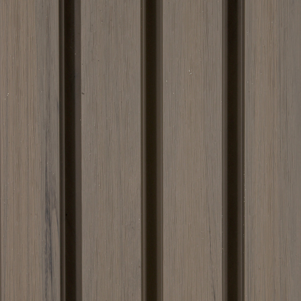 Wide 4-Strip Light Gray Oak Composite Siding Panels - 1.5" Slats for E ...