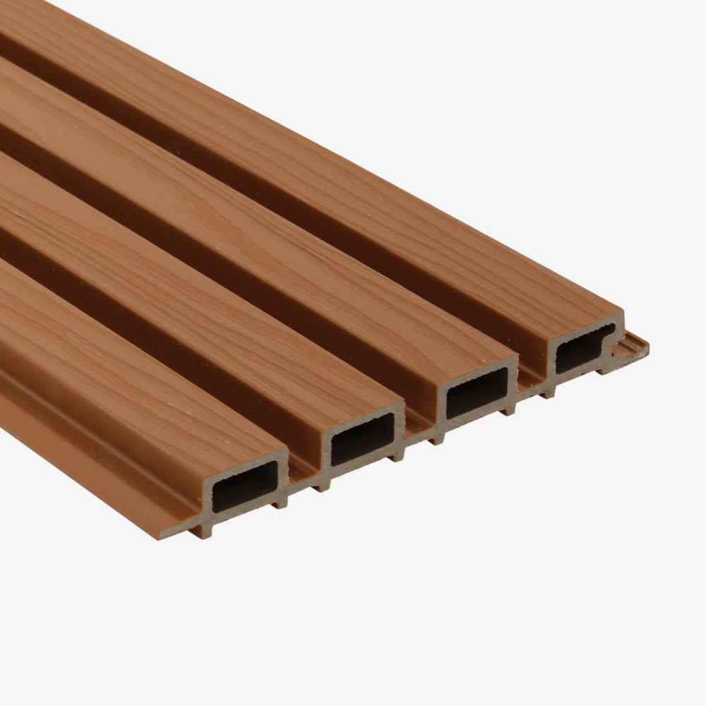 Wide 4-Strip Teak Wood Grain Texture Composite Siding Panels - 1.5" Sl ...