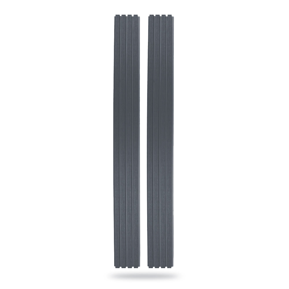 Wide 4-Strip Gray Composite Siding Panels - 1.5" Slats for Exterior Wa ...