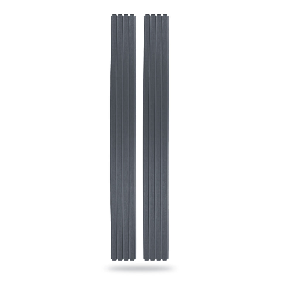 Wide 4-Strip Gray Composite Siding Panels - 1.5" Slats for Exterior Wa ...