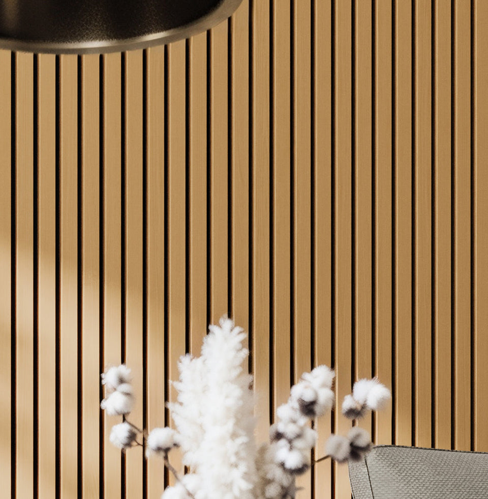 Natural Oak Acoustic Wall Panels Soundproof Slat Wood Cladding Siding ...