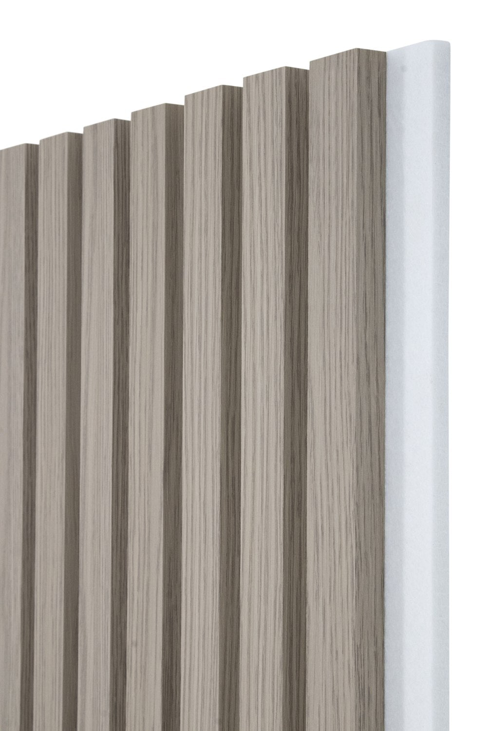Taupe Oak Acoustic Wall Panels With Pure-White Accents Interior Soundp ...