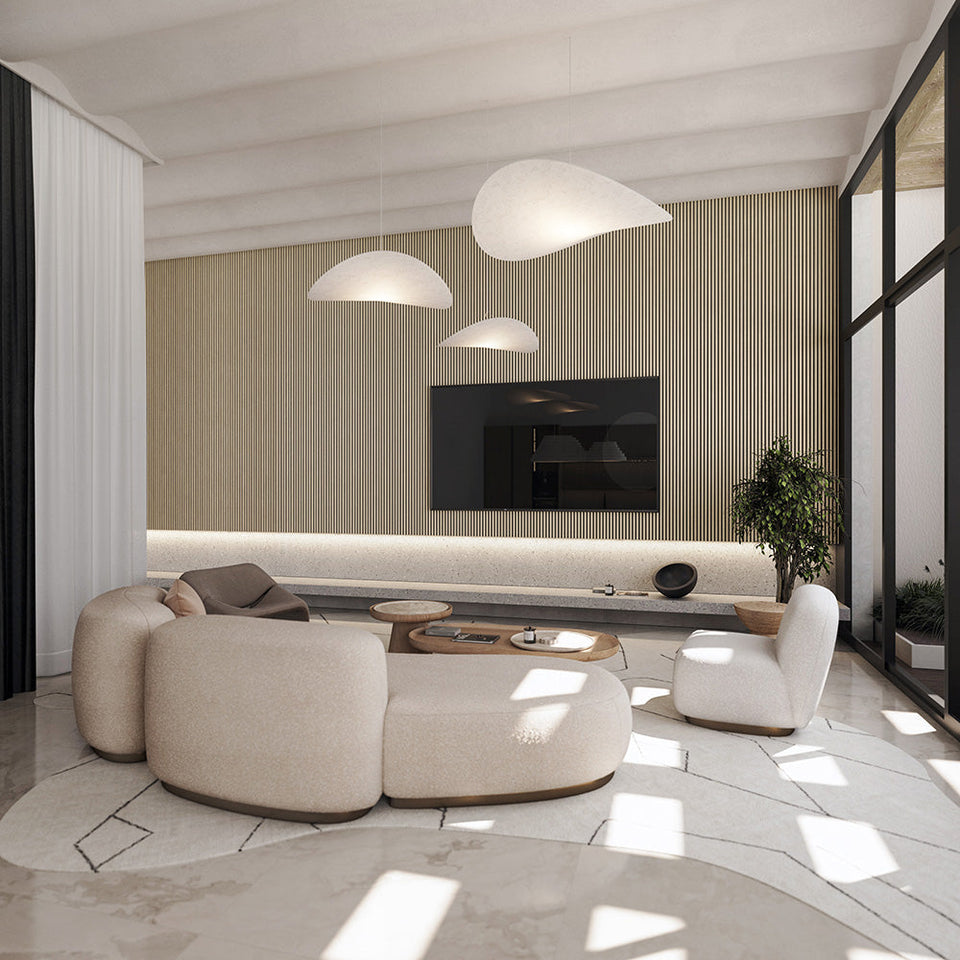 Half-Round Wood Column Acoustic Sound Panel for Walls - American Oak ...
