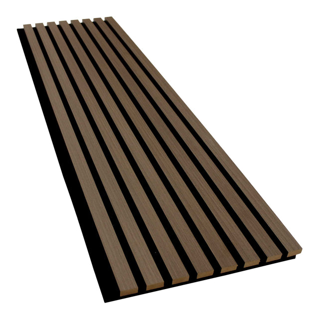 Mocha Brown Acoustic SlatWood Paneling for Soundproofing Walls (94" x ...