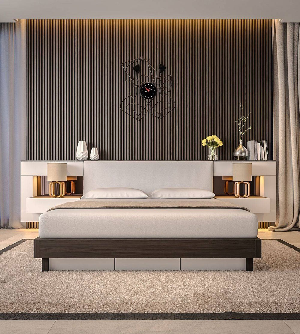 Mocha Brown Slat Wood Panels for Walls - Sleek (106" x 5 3/4") - Panel ...