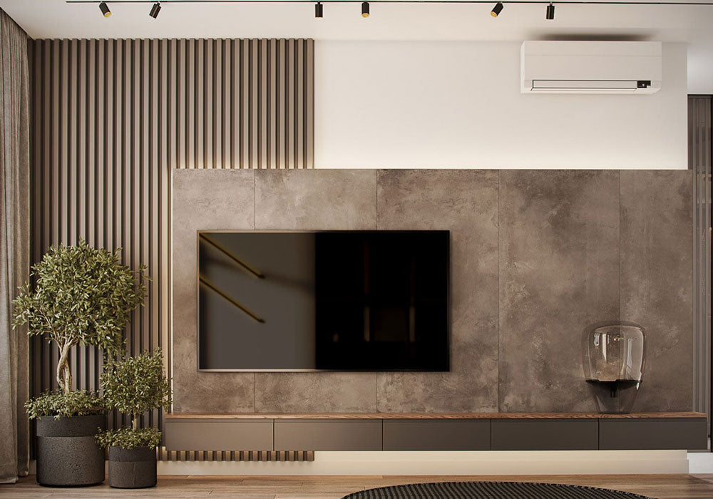 Mocha Brown Slat Wood Panels for Walls - Sleek (106" x 5 3/4") - Panel ...