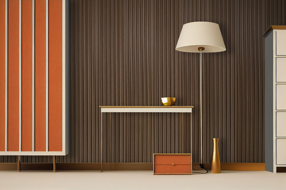 Mocha Brown Slat Wood Panels for Walls - Sleek (106" x 5 3/4") - Panel ...