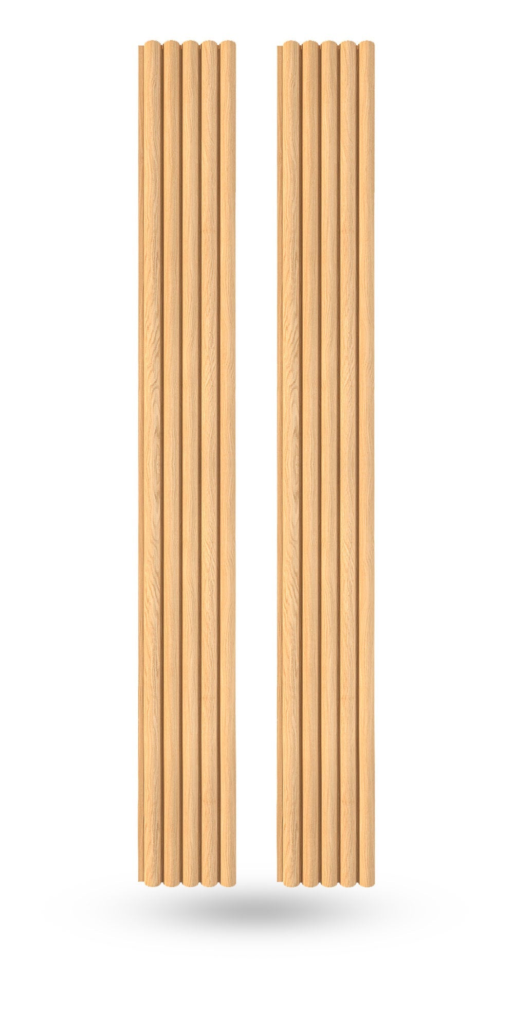 Rounded Slat Champagne Oak Wood Wall Panels - (94" x 5") - Panel ...